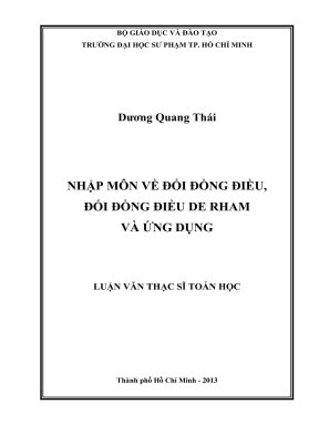 nhập môn về đối đồng điều, đối đồng điều de rham và ứng dụng