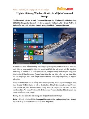 12 phím tắt trong Windows 10 với cửa sổ lệnh Command Prompt