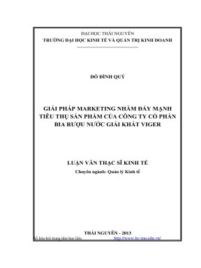 Giải pháp marketing nhằm nâng cao đẩy mạnh tiêu thụ sản phẩm của công ...
