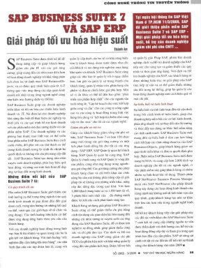 SAP business suite 7 và SAP ERP giải pháp tối ưu hóa hiệu suất