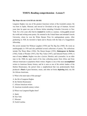 TOEFL Reading comprehension lesson 5