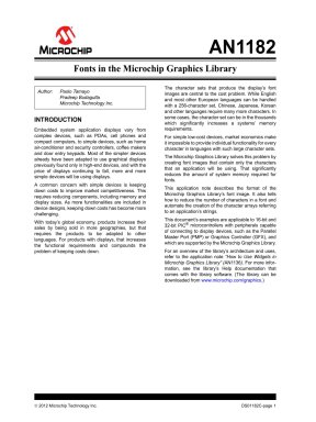 AN1182 fonts in the microchip graphics library