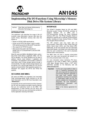 AN1045 implementing file IO functions using microchip’s memory disk drive file system library