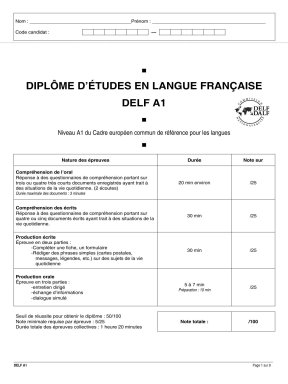 a1 delf junior delf prim example