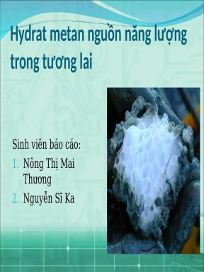 Hydrat metan nguồn năng lượng trong tương lai