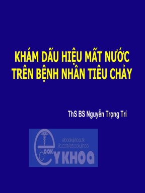 KHÁM dấu HIỆU mất nước TRÊN BỆNH NHÂN TIÊU CHẢY