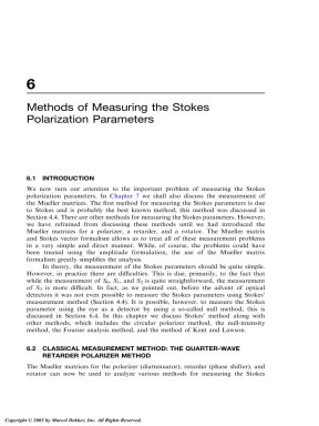 6 Methods of Measuring the Stokes Polarization Parameters