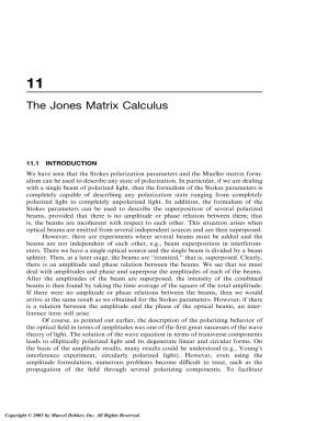 11 The Jones Matrix Calculus
