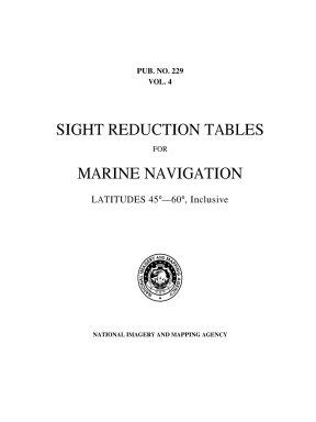 SIGHT REDUCTION TABLES FOR MARINE NAVIGATION VOL 4