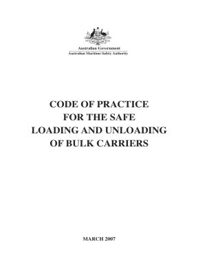 Code of practice for the safe loading and unloading of bulk carriers