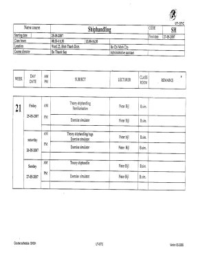Ship handling course outline