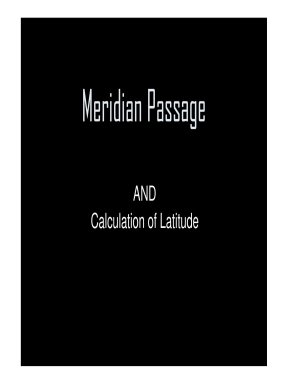 Meridian passage and calculation of latitude