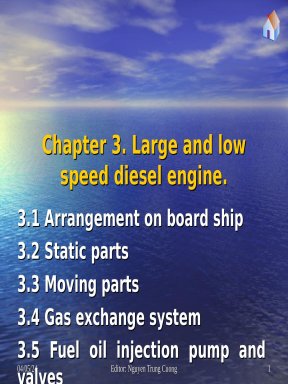 Large and low speed diesel engine