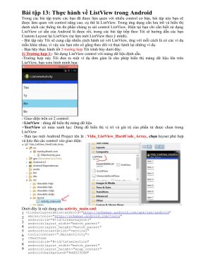 Bài tập 13: Thực hành về ListView trong Android