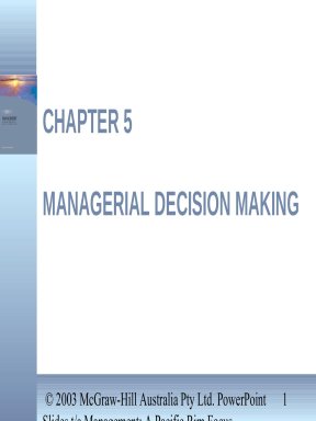 Lecture management a pacific rim focus chapter 5 managerial decision making