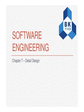 SOFTWARE ENGINEERING Chapter 7 –Detail Design