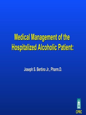 Medical management of the hospitalized alcoholic patient