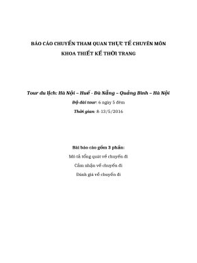 BÁO cáo CHUYẾN THAM QUAN THỰC tế CHUYÊN môn
