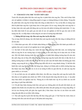 HƯỚNG DẪN CHẨN ĐOÁN VÀ ĐIỀU TRỊ UNG THƯ TUYẾN TIỀN LIỆT