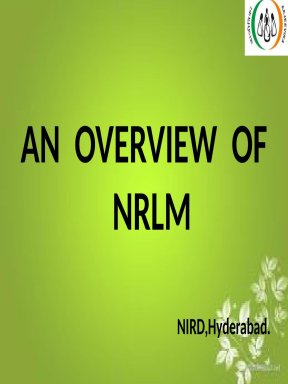 NRLM MODEL IN INDIA (VISION AND MISSION)