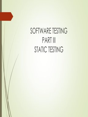 software testing Static testing