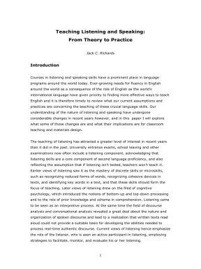 teaching listening and speaking from theory to practice