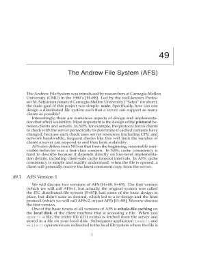 The Andrew File System (AFS)