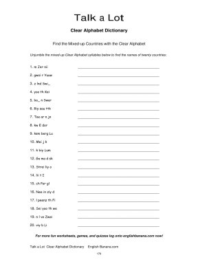 find the mixed up countries with the clear alphabet