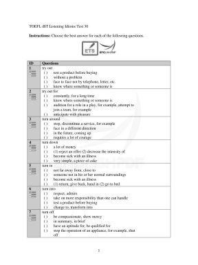 TOEFL iBT listening idioms test 30