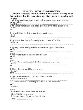 PRACTICAL REWRITING EXERCISES