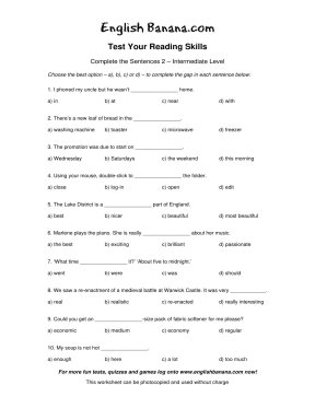 complete the sentences intermediate level 2