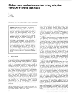 Slider crank mechanism control using adaptive computed torque technique