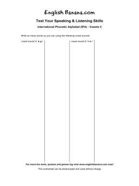 international phonetic alphabet ipa vowels 5 worksheet esl28
