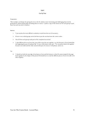 yatcb lesson plans text cut up text