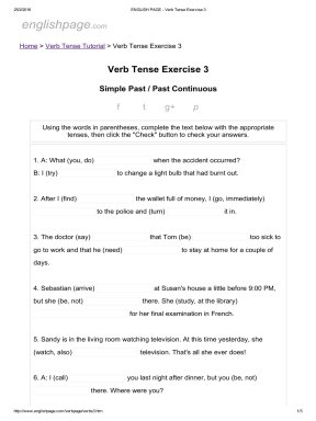 ENGLISH PAGE verb tense exercise 3