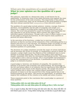 What are the qualities of a good judge