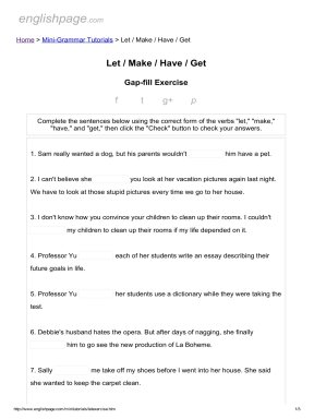 ENGLISH PAGE let make have get