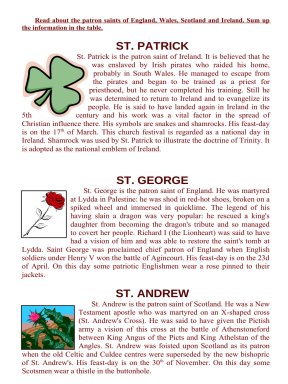 810 the texts about the patron saints of england wales scotland and ireland