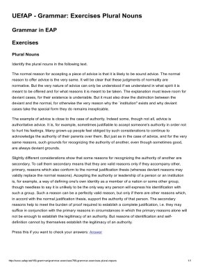 UEfAP grammar exercises plural nouns