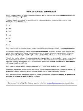 How to connect sentences