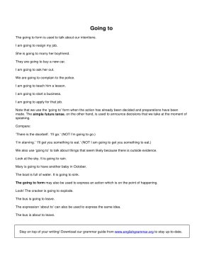 Going to english grammar