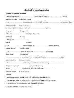 Confusing words exercise