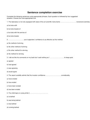 Sentence completion exercise 7