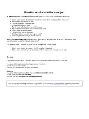 Question word infinitive as object