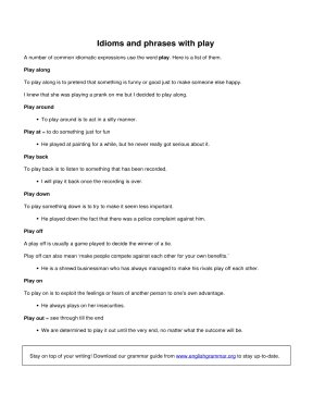 Idioms and phrases with play