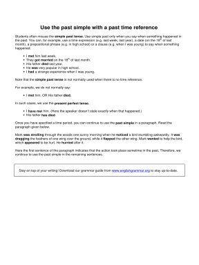 Use the past simple with a past time reference