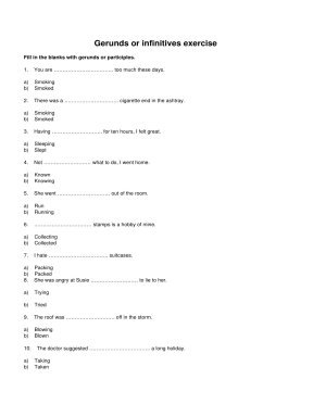 Gerunds or infinitives exercise