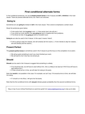 First conditional alternate forms