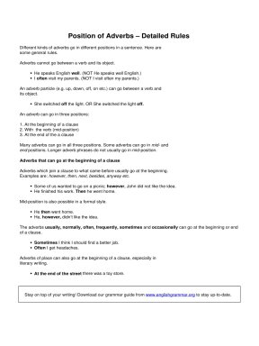 Position of adverbs detailed rules