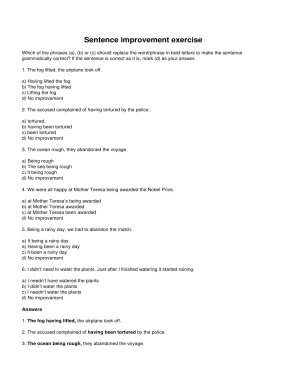 Sentence improvement exercise